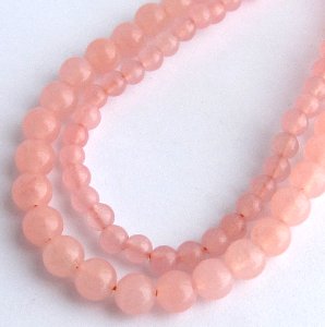 Peach jade, round 4mm [1 strand] - Omakoru